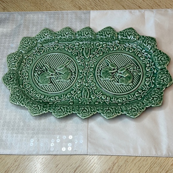 Bordallo Pinheiro | Dining | Rabbit Green Large Sandwich Tray By ...